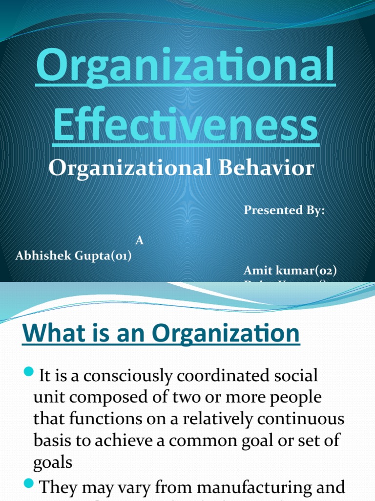 Measuring Organizational Effectiveness: A Comparison of Key Models and ...