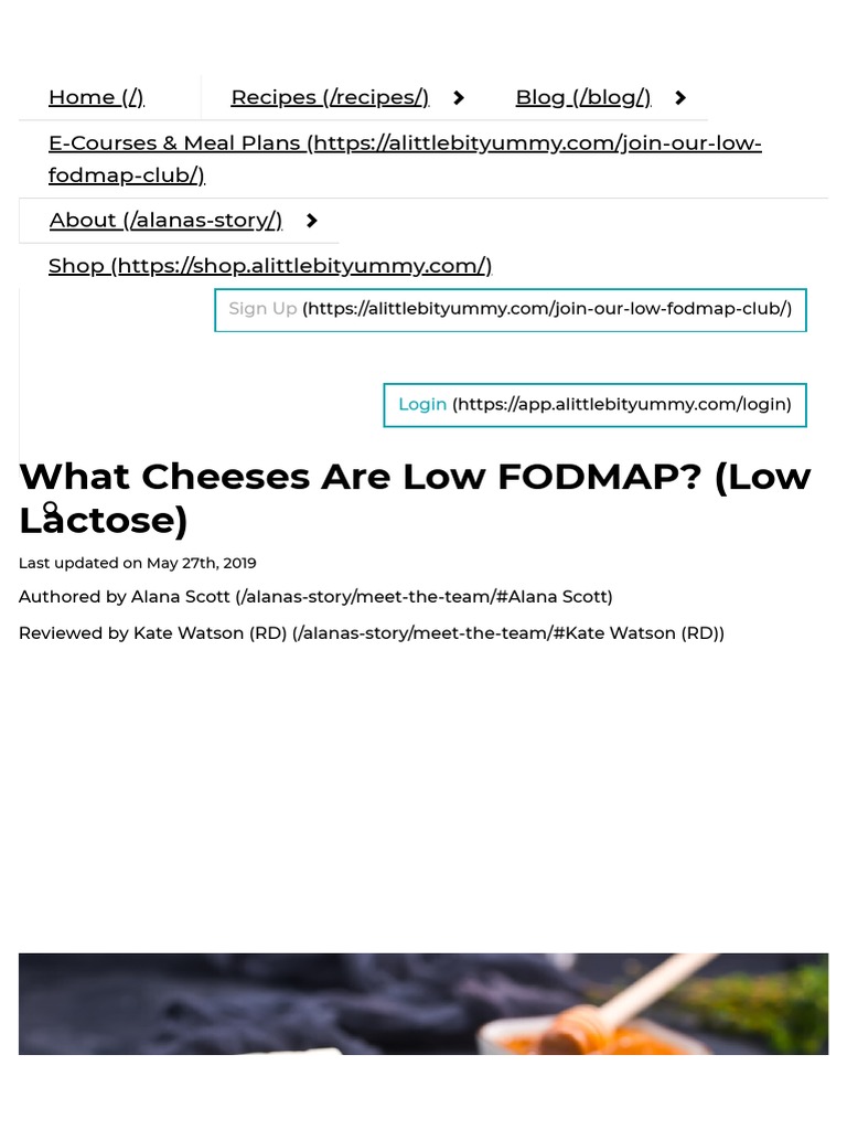 Low FODMAP Cheese Guide | PDF | Cheese | Milk