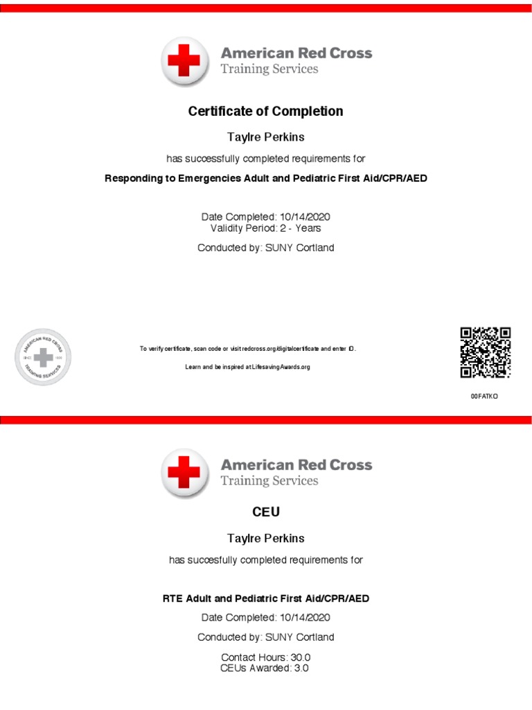 Red Cross Certification | PDF
