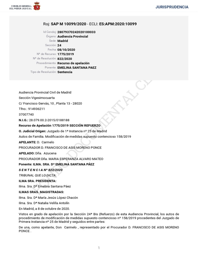 Sap M 10099 2020 | PDF | Sentencia (ley) | Pensión