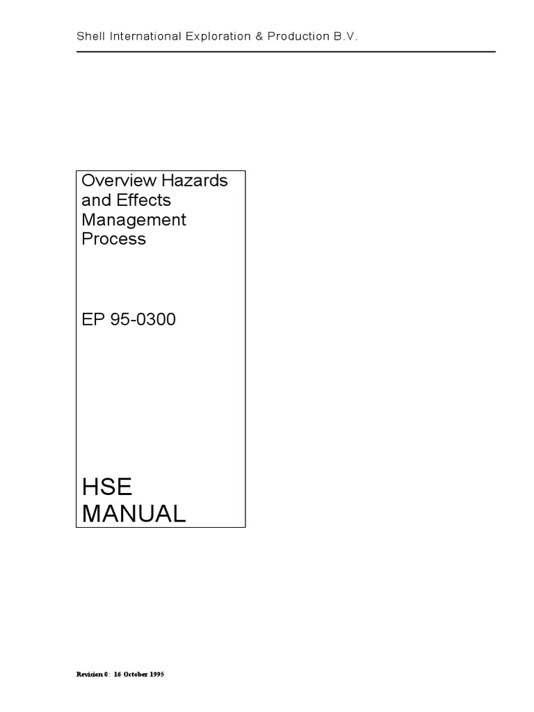 HSE Manual: Overview Hazards and Effects Management Process | Download ...