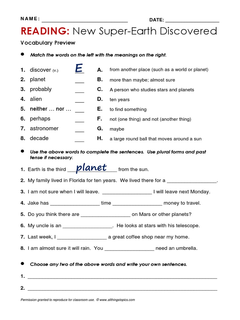 Reading:: New Super-Earth Discovered | PDF | Exoplanet ...