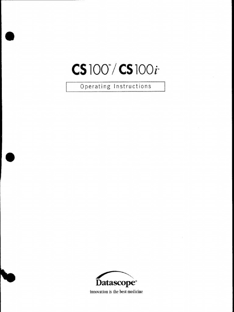 Datascope - CS100 & CS100i Om | PDF