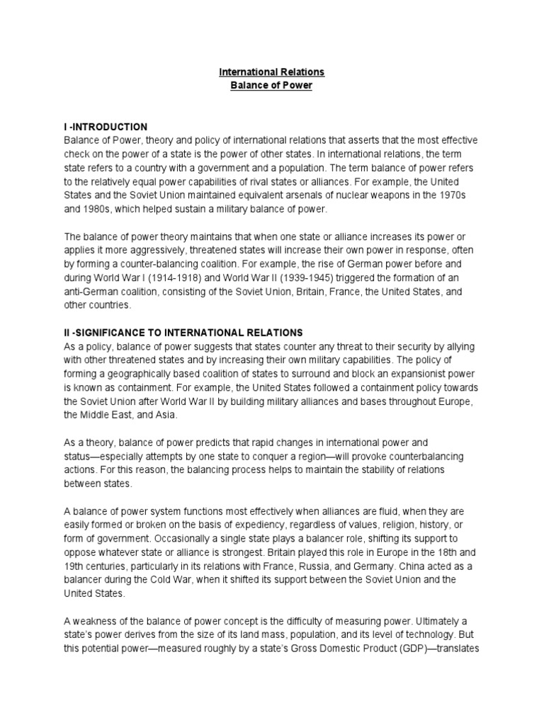 Cold War Balance of Power Dynamics | PDF | Politics | History
