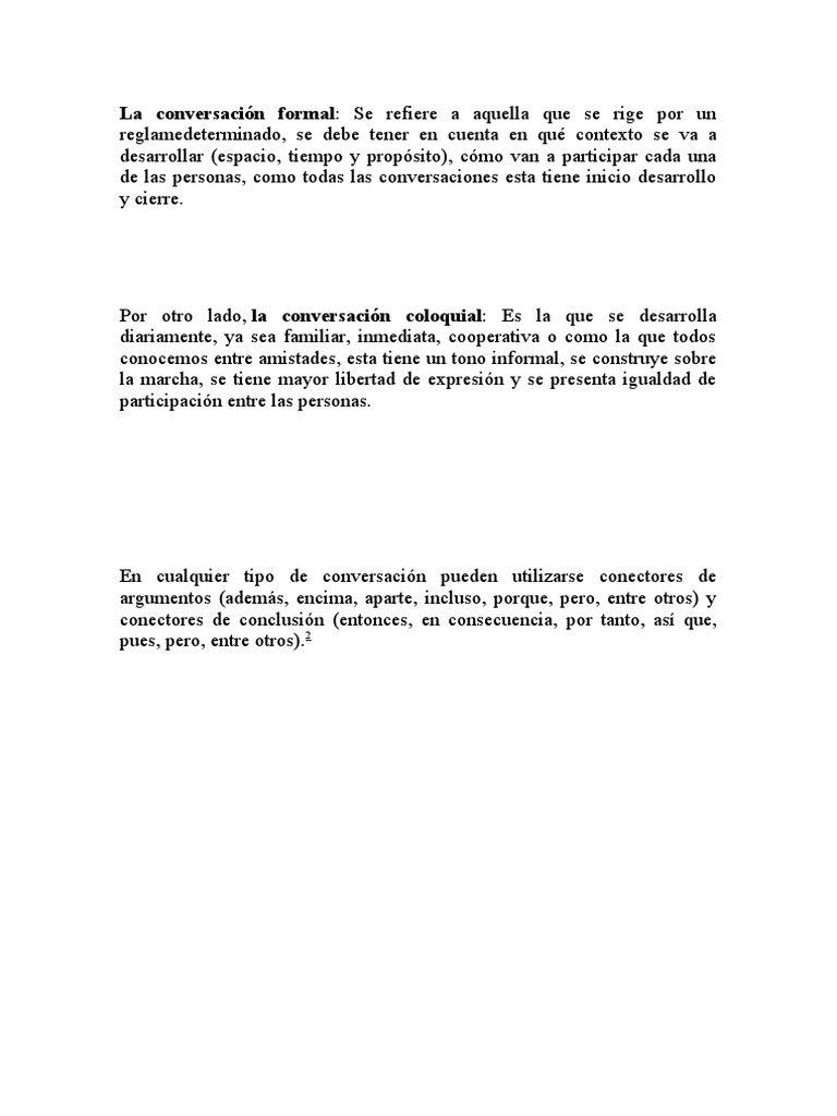La Conversación Formal | PDF