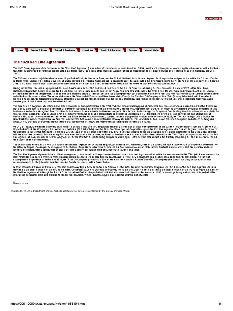 1928 Red Line Agreement Overview | PDF | Petroleum Industry | Petroleum