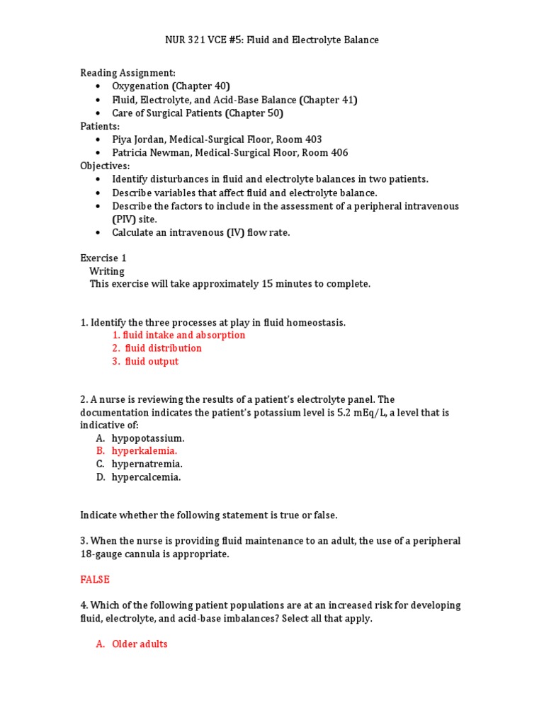 Fluid and Electrolyte Balance in Nursing | PDF | Dehydration ...