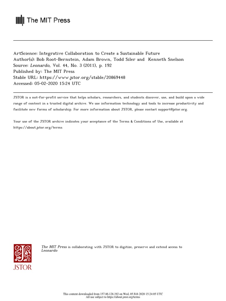 ArtScience: Integrating Art and Science | PDF | Interdisciplinarity ...