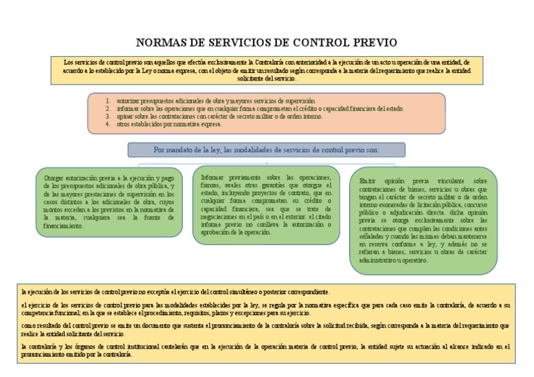 Normas de Servicios de Control Previo | PDF | Presupuesto | Instituciones sociales