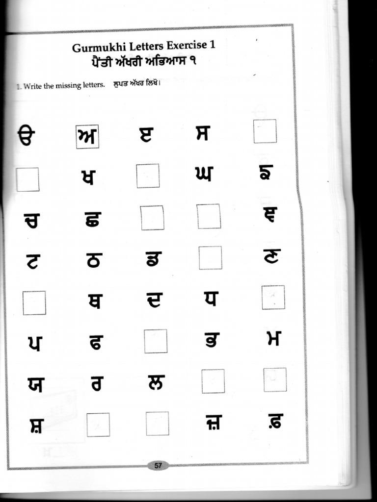Punjabi Alphabets - Practice Worksheets PDF | PDF