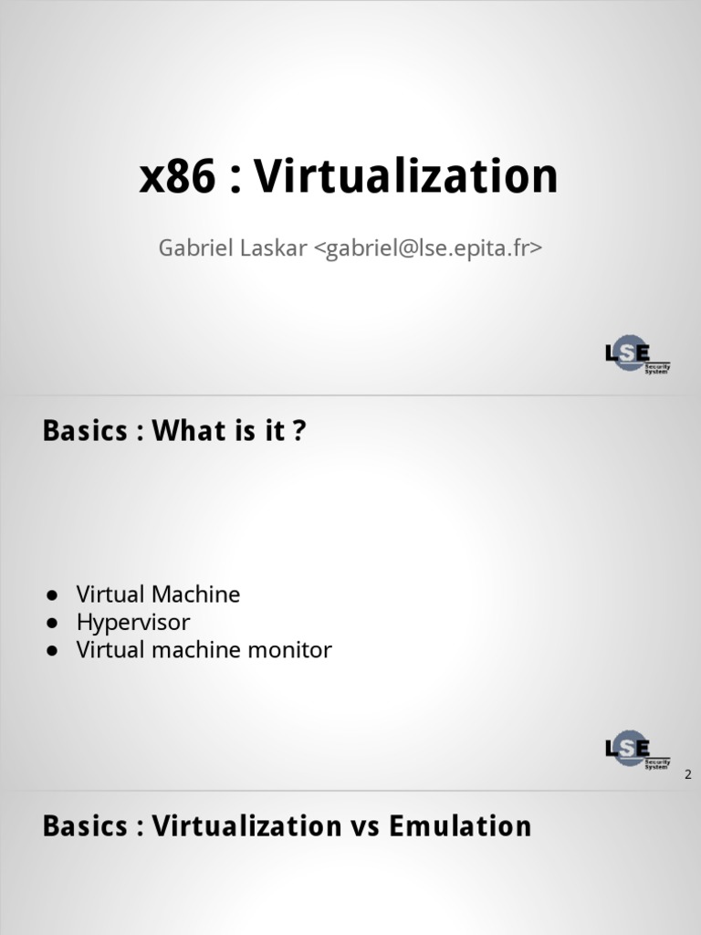 x86: Virtualization: Gabriel Laskar | PDF | Virtual Machine | V Mware