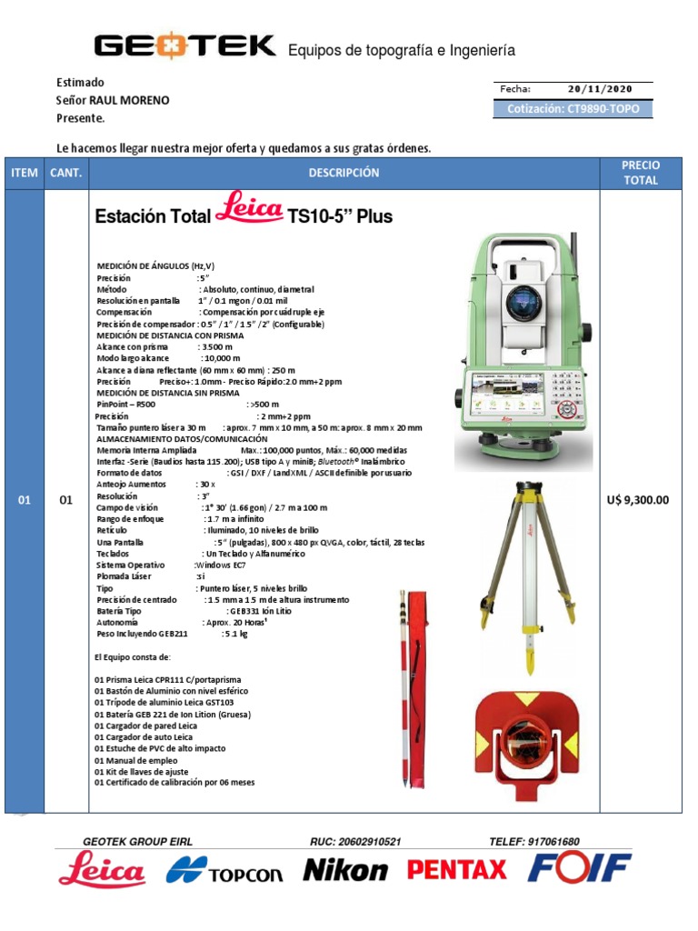 Ct9885-Topo Estacion Total Leica Ts10 | PDF | Informática | Informática y tecnología de la ...