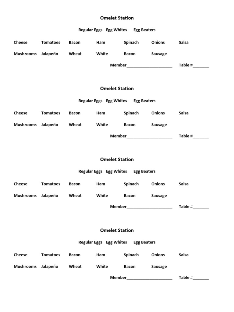 Omelet Station | PDF