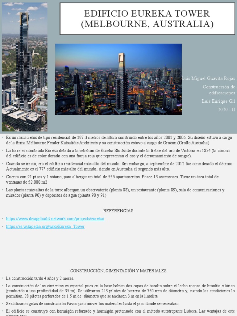 Edificio Eureka Tower (Melbourne, Australia) | PDF | Ingeniero civil | Sectores Economicos