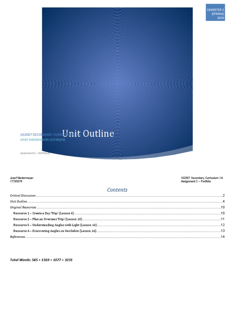 Unit of Work Template | Download Free PDF | Educational Technology ...