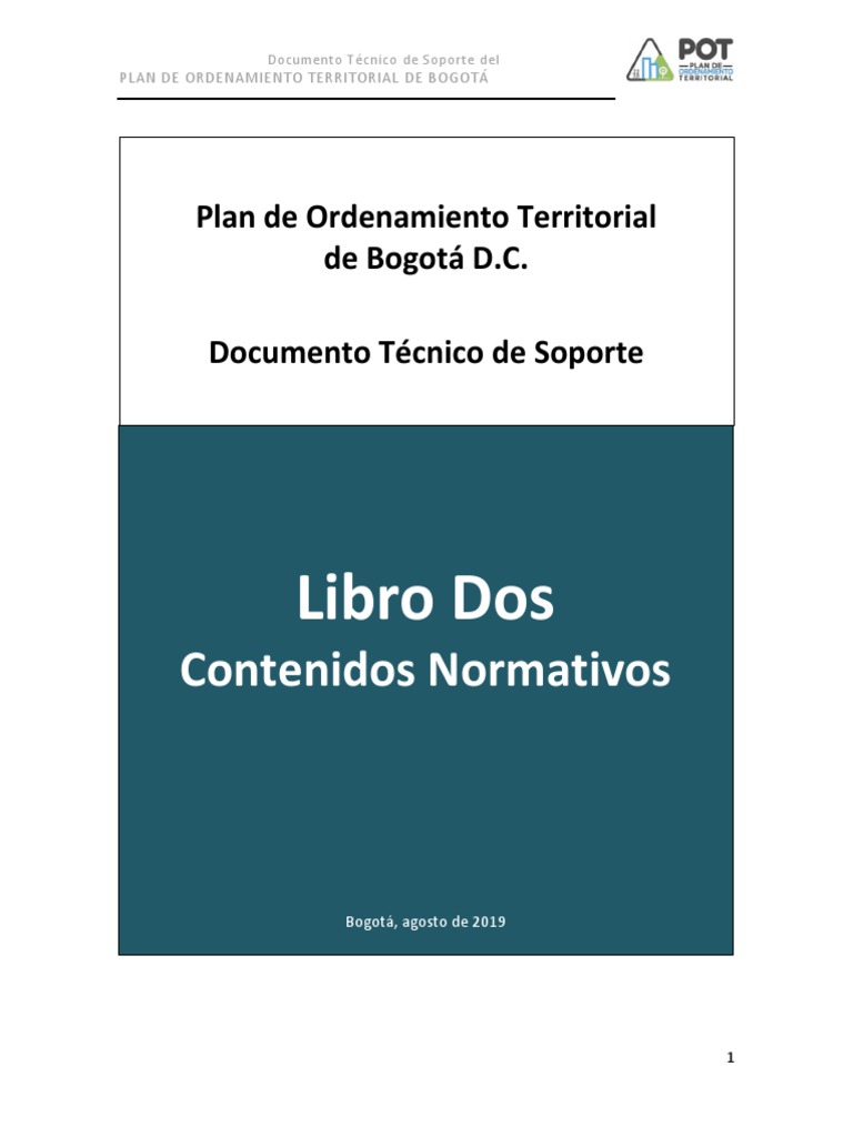 Libro 2 Documento Tecnico De Soporte Pdf Pdf Bogotá Urbanismo
