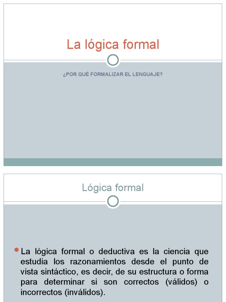 2 PPT La Lgica Formal 1 | PDF | Proposición | Oración (Lingüística)