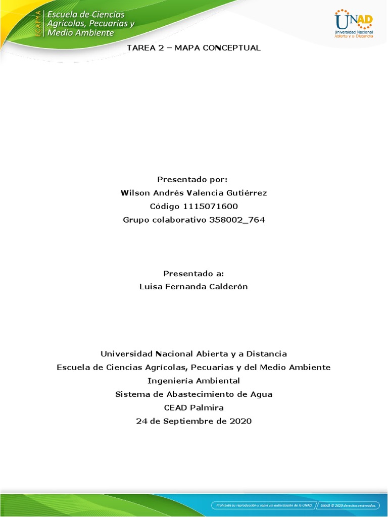 Plantilla-Tarea 2 - Mapa Conceptual | PDF | Ingeniería Ambiental | Agua