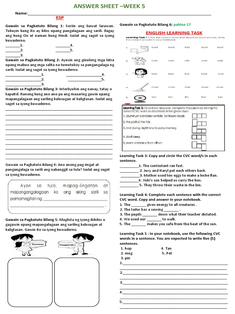 Week 5 Answer Sheet Pdf