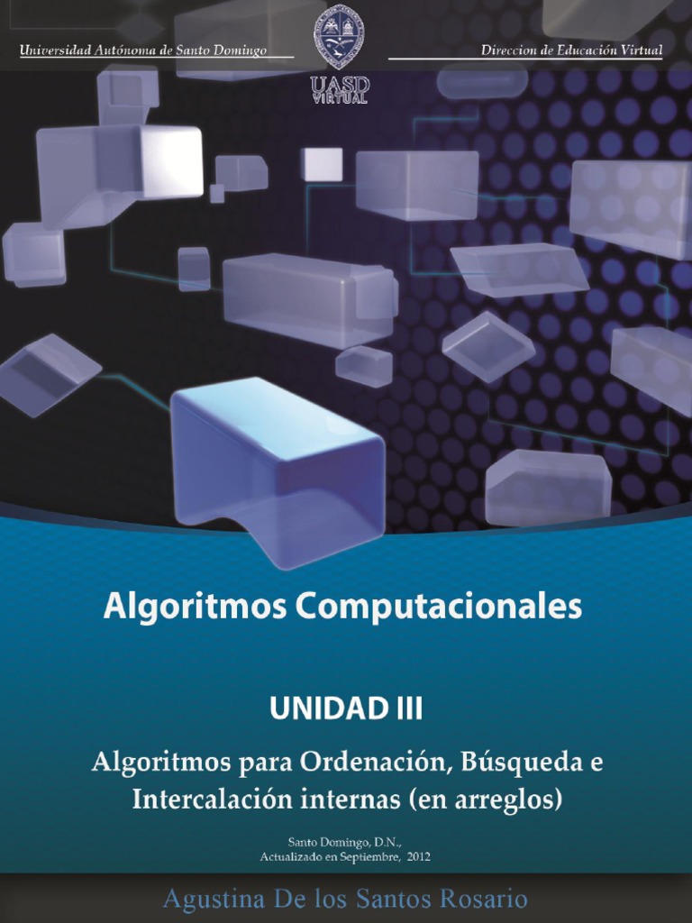 Unidad 3 Material Algoritmos para Ordenacion Busqueda e Intercalacion Internas ML | PDF ...