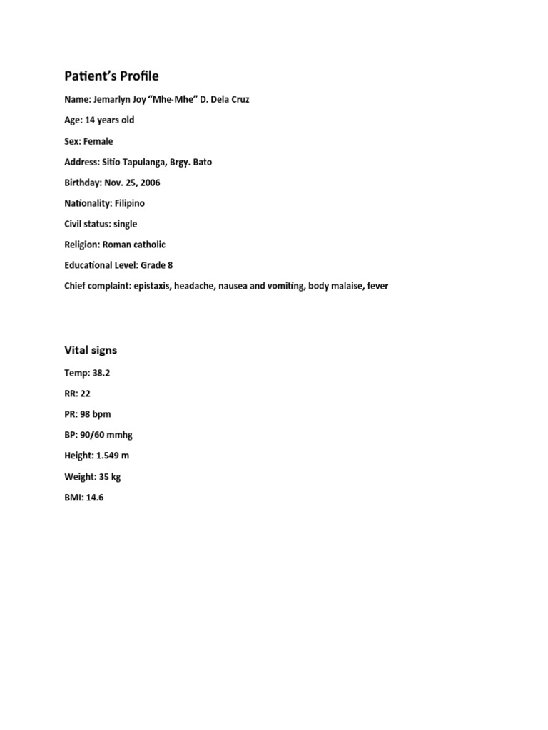 Patients Profile | PDF | Social Science
