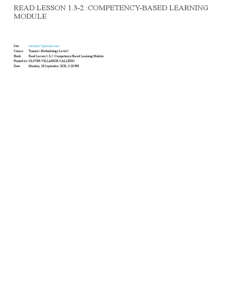 Read Lesson 1.3-2 - Competency-Based Learning Module | PDF | Teaching ...