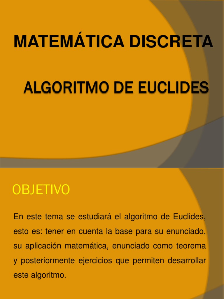 Algoritmo de Euclides PDF | PDF | División (Matemáticas) | Exponenciación