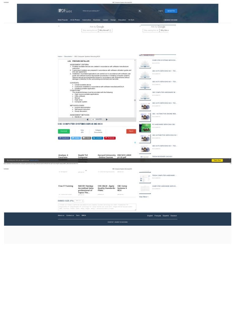 CBC Computer Systems Servicing NCII 03 | PDF | Installation (Computer ...