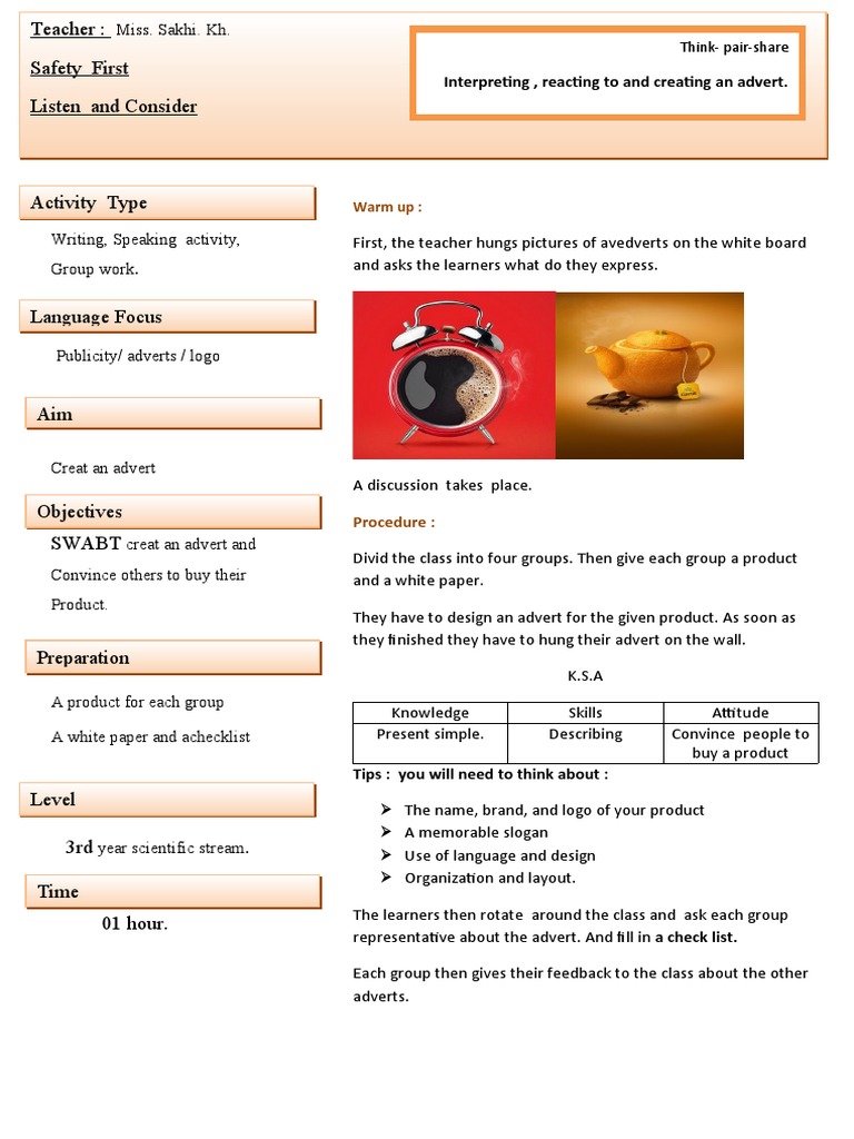 Ad Creation Lesson for Students | PDF | Advertising | Semiotics