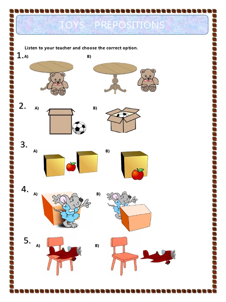 Prepositions of Place Kids Worksheet | PDF