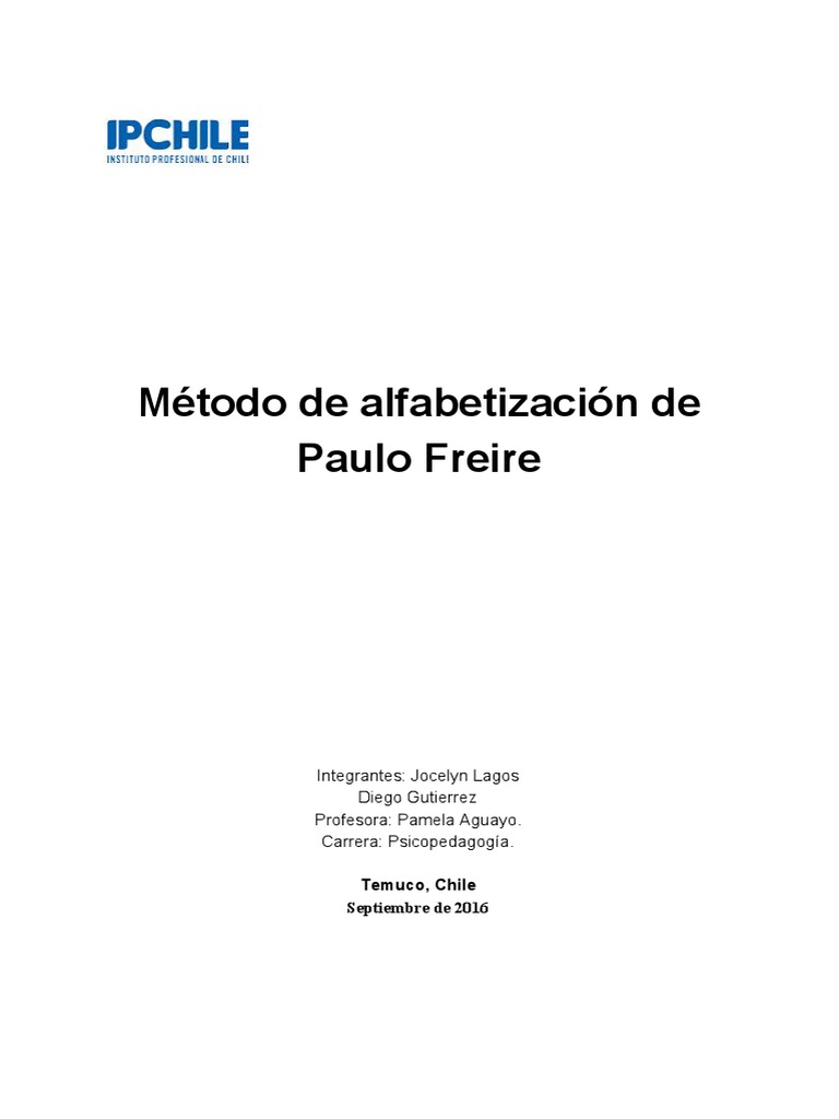 Método de Alfabetización de Freire | PDF | Enseñando y aprendiendo | Educación avanzada