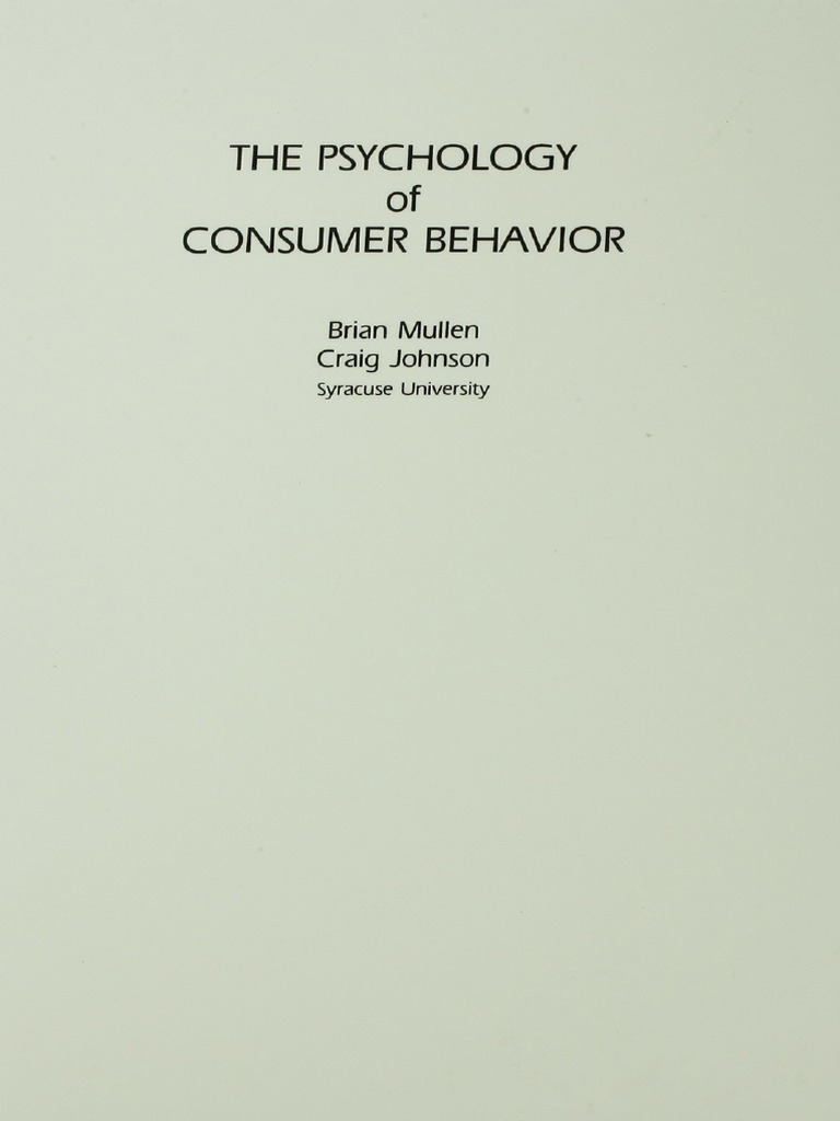 The Psychology of Consumer Behavior - Preview PDF | PDF | Consumer ...
