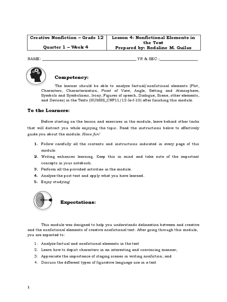 Analyzing Nonfiction Elements in CNF | PDF | Metaphor | Writers