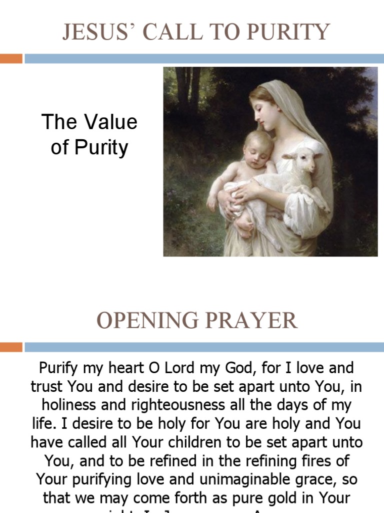 Jesus' Call To Purity: The Value of Purity | PDF | Lust | Chastity