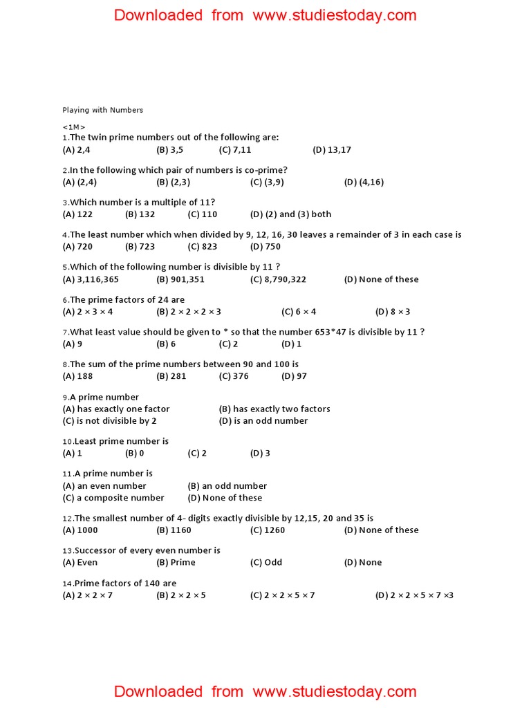 Mastering Prime Numbers and Their Applications: An Analysis of Problems on Factors, Multiples ...