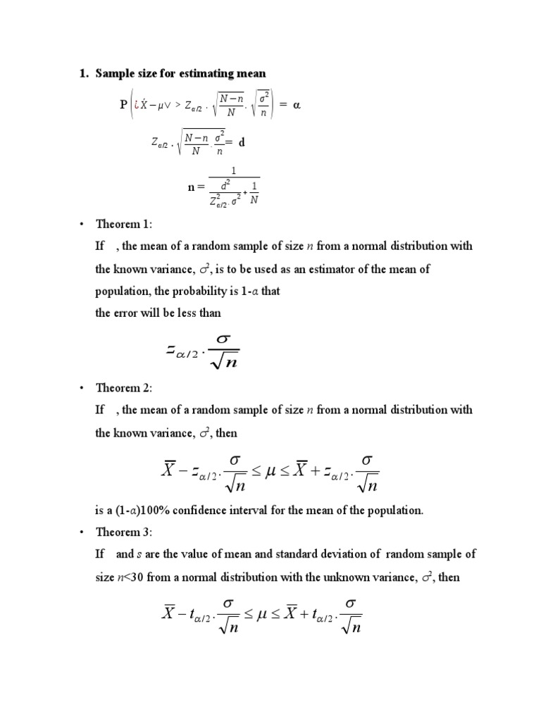 Sample Size Estimation Methods | PDF | Sample Size Determination ...