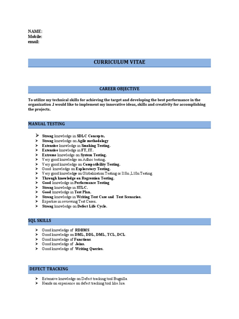 Curriculum Vitae: Name: Mobile: Email | PDF | Information Technology Management | Computing