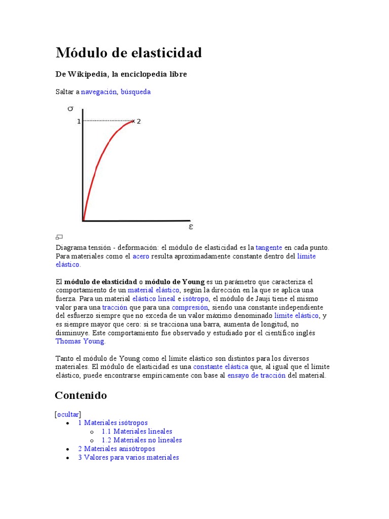 Módulo de Elasticidad | PDF | El módulo de Young | Elasticidad (Física)