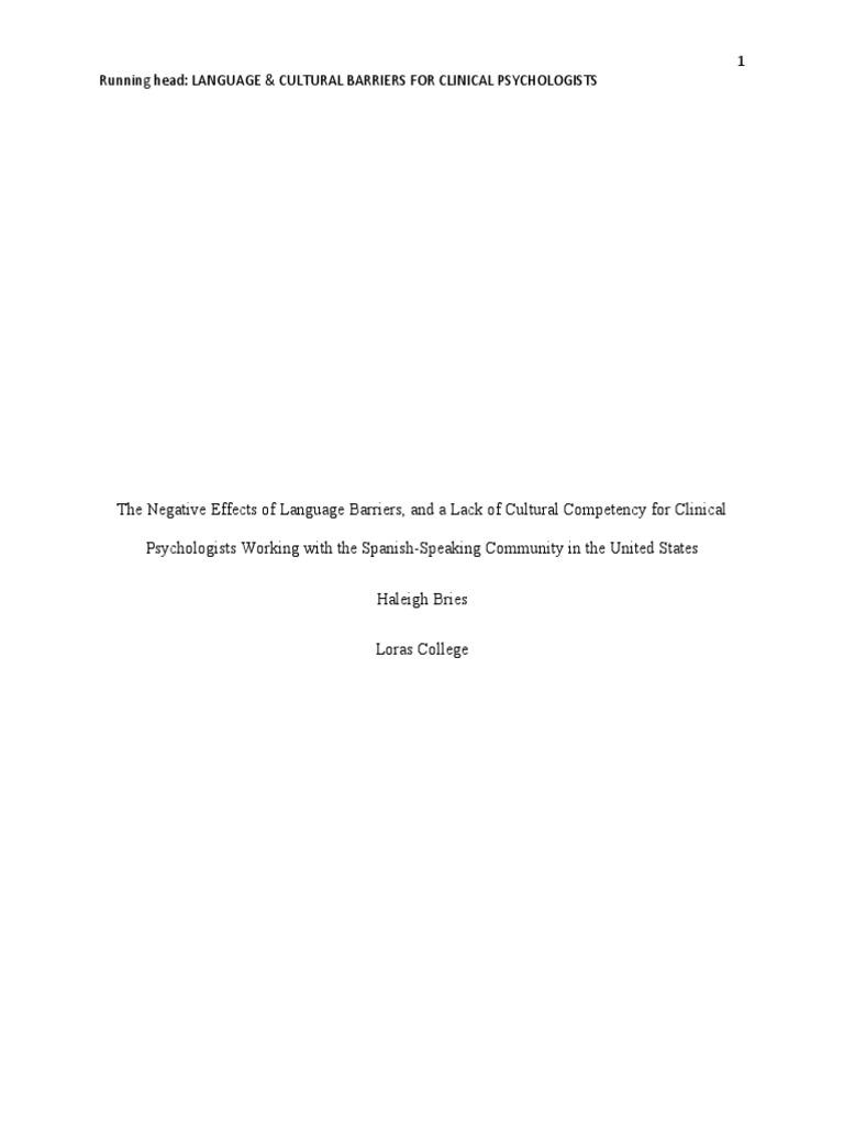 Research Paper Final Draft | PDF | Psychotherapy | Clinical Psychology