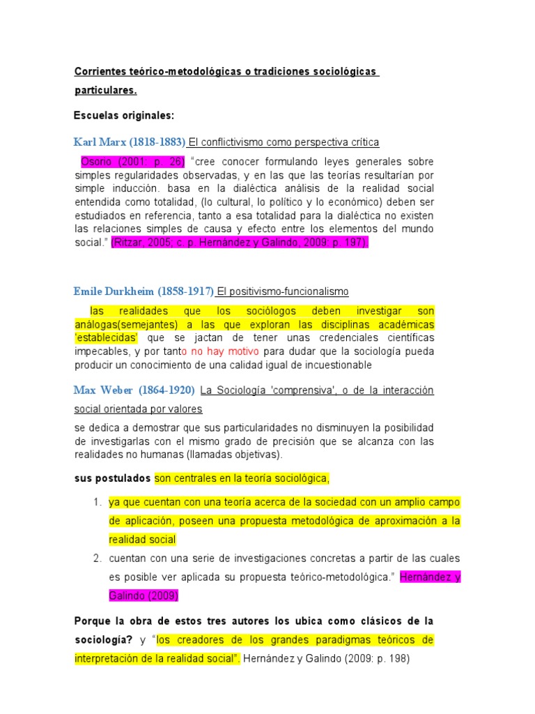 Corrientes Teóricas en Sociología | PDF | Sociología | Max Weber