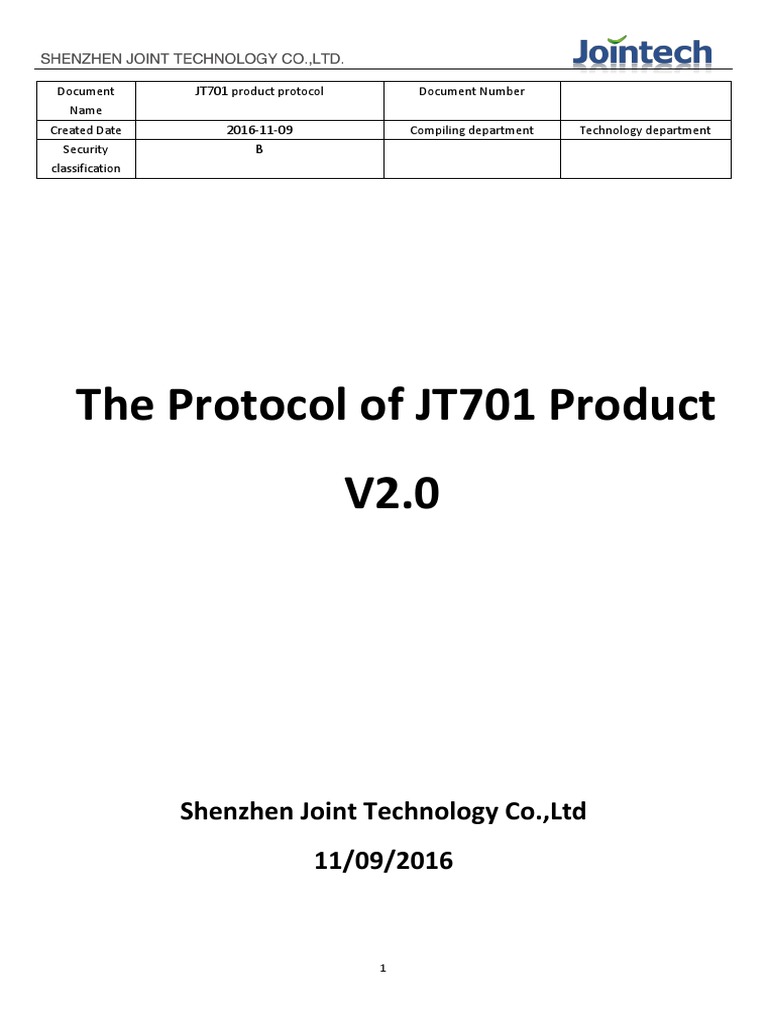 The Protocol of JT701 ProductV2.0 | PDF | General Packet Radio Service ...