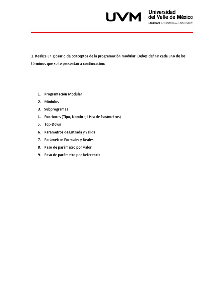 Glosario de Programacion Modular | PDF | Programa de computadora | Programación