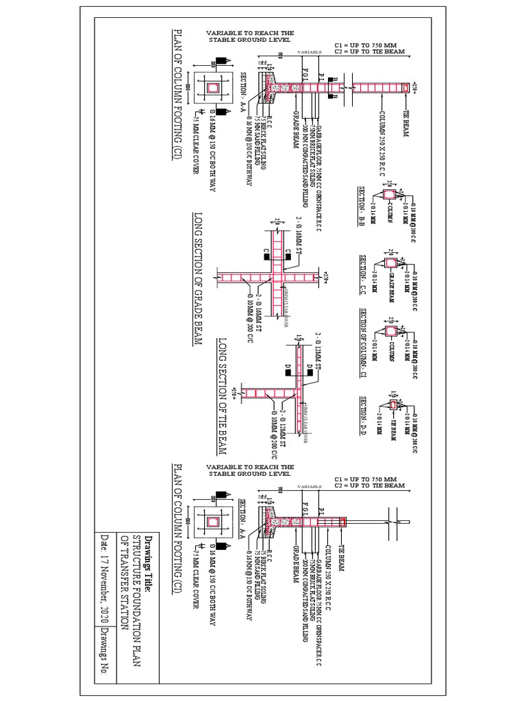 STS Drawing Foundation Plan | PDF | Nature
