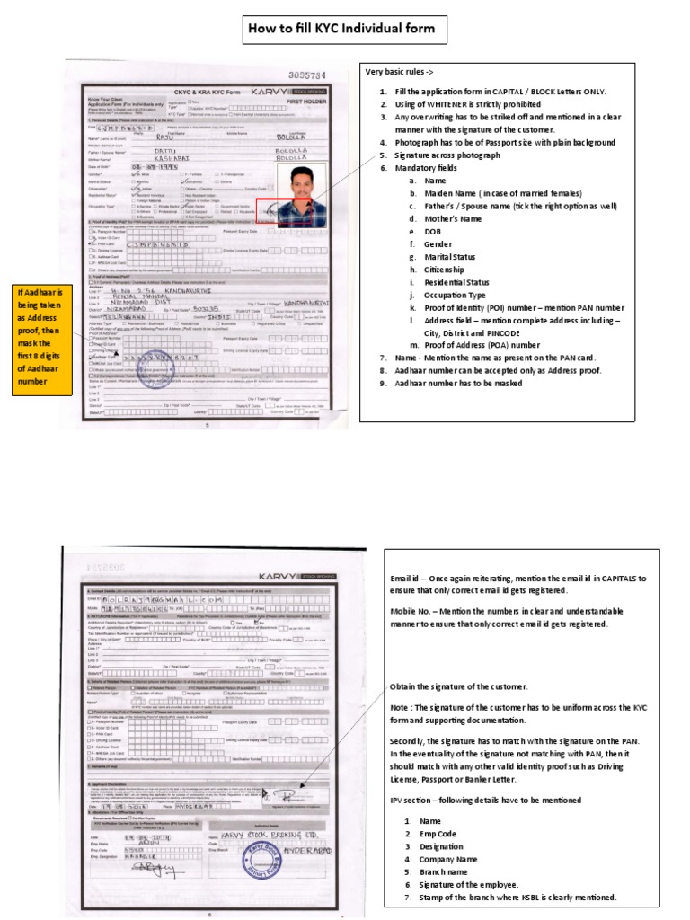 How To Fill sKYC Application Form - 12 Sep 2019 | PDF | Identity ...