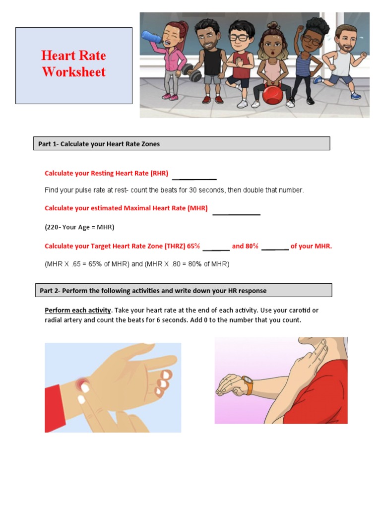 Heart Rate Worksheet | PDF | Wellness