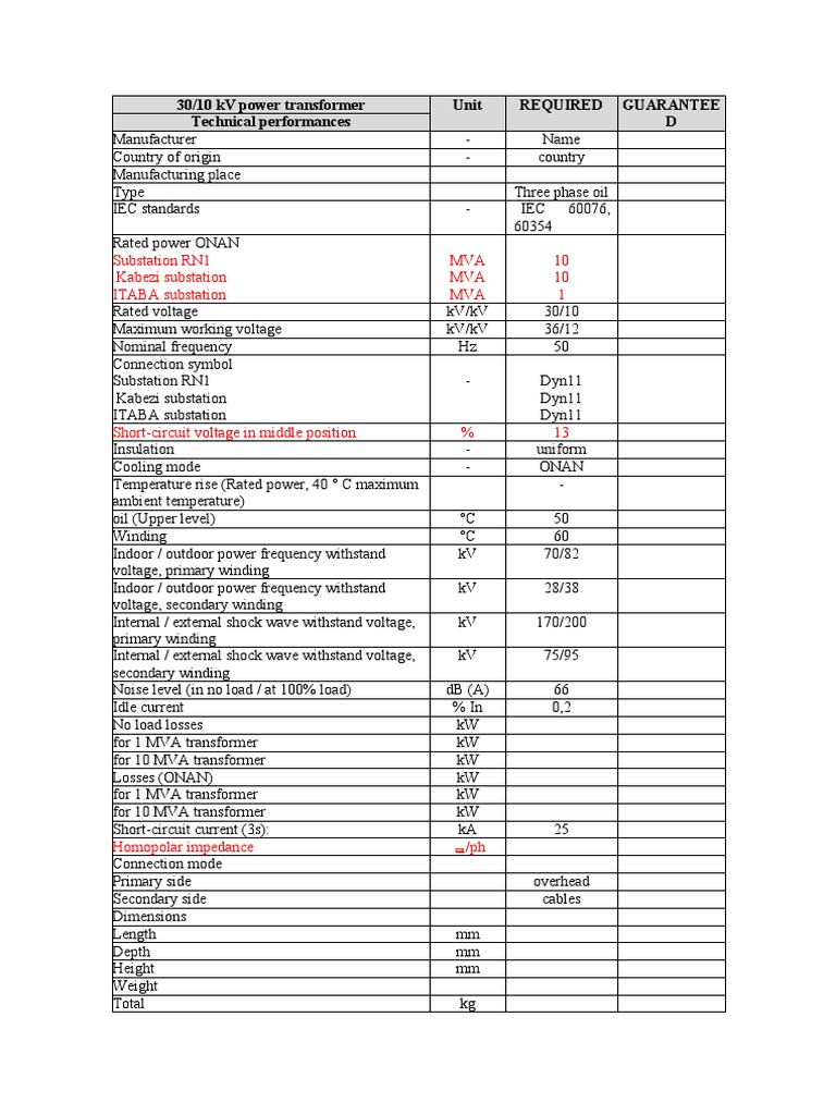 GTP - Transformer 30-10 KV en | PDF | Electrical Substation | Transformer