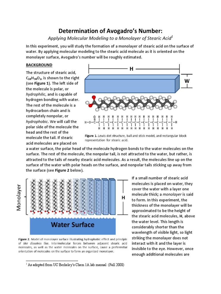 Determination of Avogadros Number - Background-1 PDF | PDF | Chemical ...