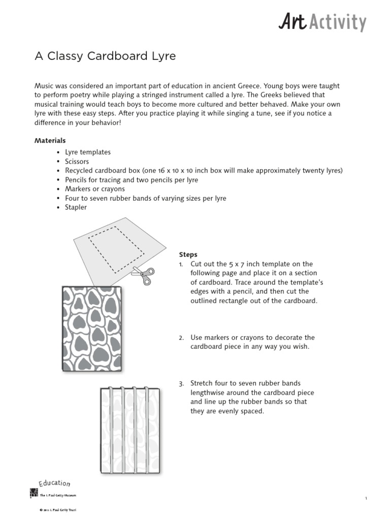 Activity: A Classy Cardboard Lyre | PDF | Musical Instruments ...