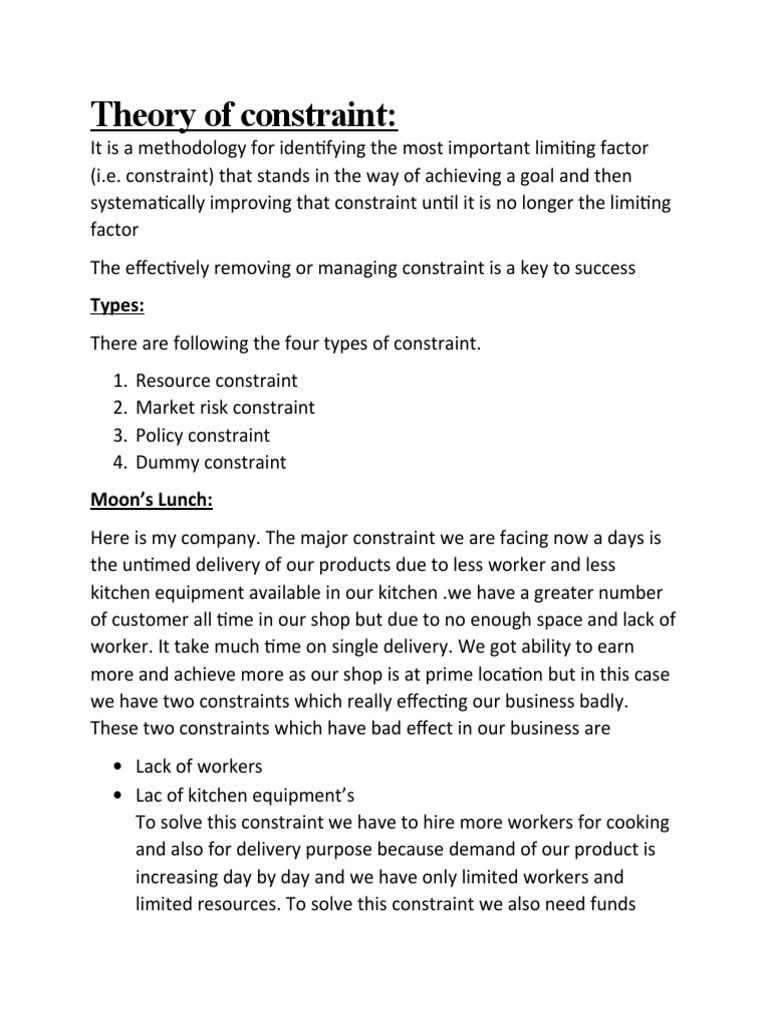 Theory of Constraint | PDF