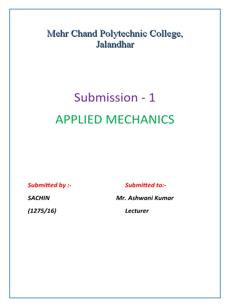 Applied Mech Mechanical Eve | PDF